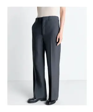 LEMAIRE Tailored Straight-leg Trousers - Carbon