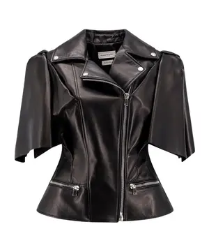 Alexander McQueen Short Sleeved Leather Jacket