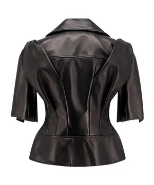 Alexander McQueen Short Sleeved Leather Jacket