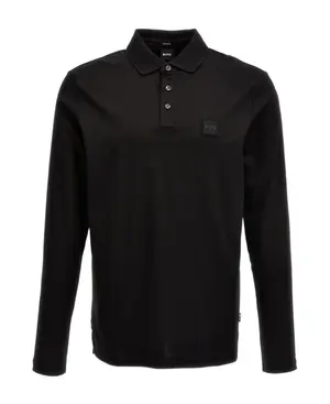Hugo Boss Logo Patch Long-sleeved Polo Shirt