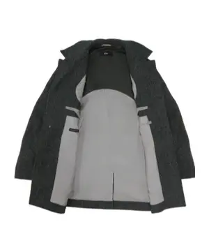 Hugo Boss Tailored Long-sleeved Coat With Notched Lapel