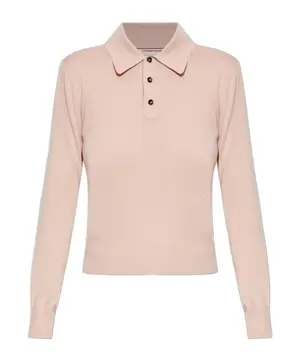 Bottega Veneta Long Sleeve Polo Top