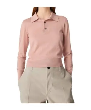 Bottega Veneta Long Sleeve Polo Top