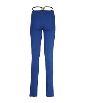 BARROW Low-rise Ribbed Trousers With Smiling Face Detail