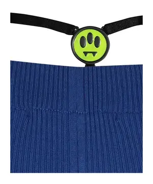 BARROW Low-rise Ribbed Trousers With Smiling Face Detail