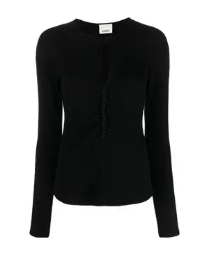 Isabel Marant Étoile Keyhole Neck Long Sleeve Blouse