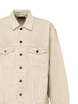 Balenciaga Oversized Denim Jacket With Embroidered Logo