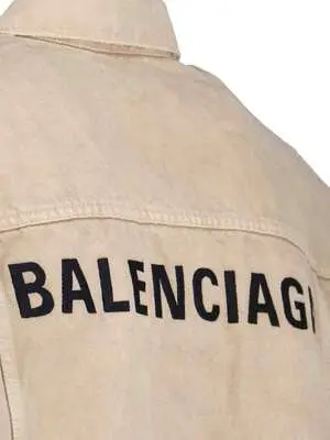 Balenciaga Oversized Denim Jacket With Embroidered Logo