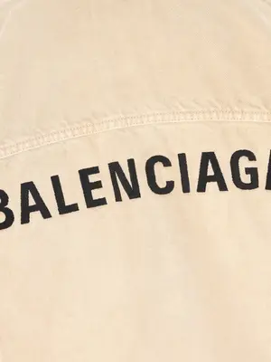 Balenciaga Oversized Denim Jacket With Embroidered Logo