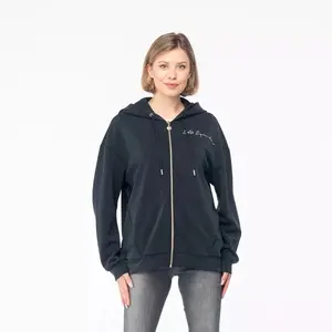 EA7 Logo Zip-up Hooded Sweatshirt
