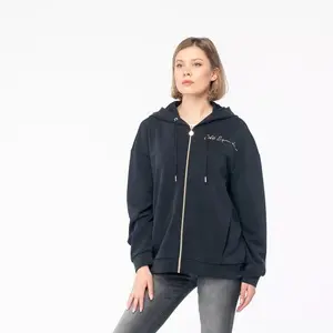 EA7 Logo Zip-up Hooded Sweatshirt