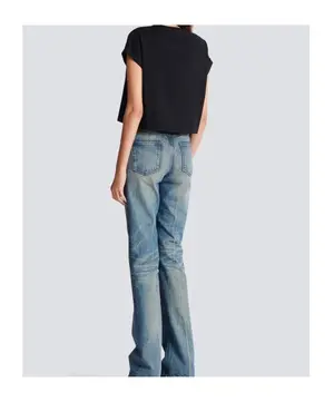 Balmain Logo Printed Cropped T-shirt - Black