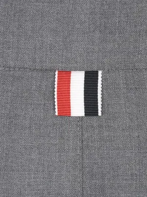 Thom Browne Pleated Midi Skirt With Rwb Stripe Detail - Medium Gray
