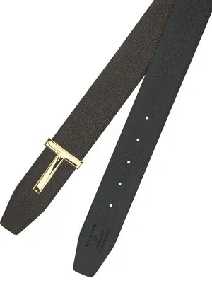TOM FORD Reversible T Icon Belt - Brown