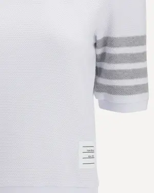 Thom Browne 4-bar Knitted T-shirt - White