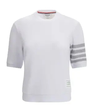 Thom Browne 4-bar Knitted T-shirt - White