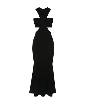 Alexander McQueen Slashed Harness Cut-out Detailed Dress