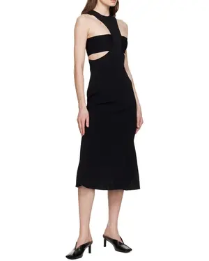 Alexander McQueen Slashed Harness Cut-out Detailed Dress
