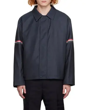 Thom Browne Signature Stripe Long Sleeve Shirt Jacket