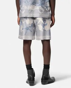 Versace Barocco Sea Printed Elasticated Waistband Shorts - Blue  Print