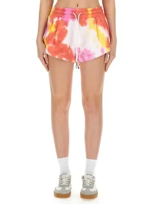 MSGM Tie-dye Bermuda Shorts With Embroidered Logo