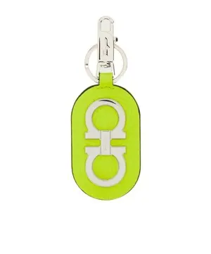 FERRAGAMO Gancini Pattern Key Chain - Green