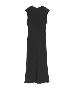 AMI Paris Sleeveless Long Dress With Raw Edges - Anthracite