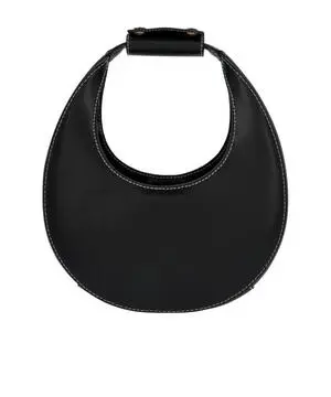 Staud Logo Embossed Moon Mini Shoulder Bag - Black