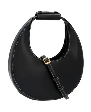 Staud Logo Embossed Moon Mini Shoulder Bag - Black