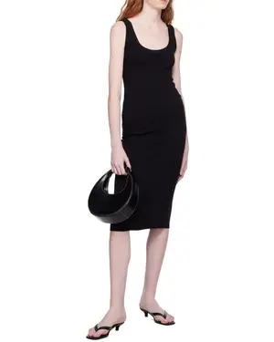 Staud Logo Embossed Moon Mini Shoulder Bag - Black