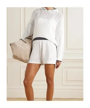 Brunello Cucinelli Openwork Knit Shorts