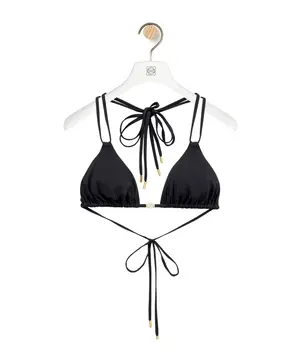 Loewe Technical Jersey Bikini Top With Anagram Trim - Black