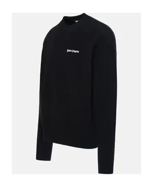 Palm Angels Logo Embroidered Knitted Jumper - Black
