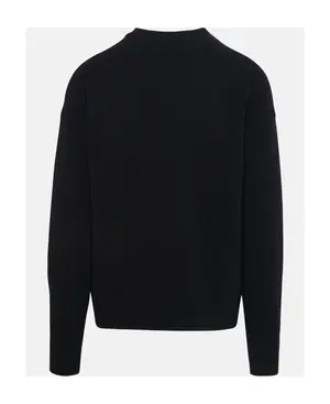 Palm Angels Logo Embroidered Knitted Jumper - Black