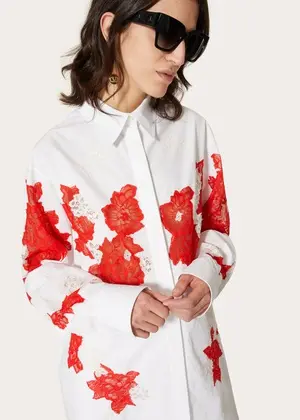 Valentino Garavani Floral Lace Insert Shirt