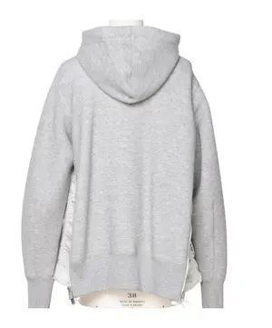 Sacai Sponge Drawstring Zip-up Hoodie - Gray