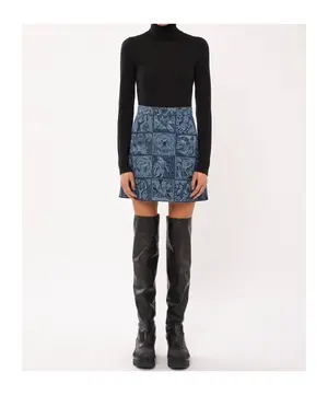 Chloé Turtleneck Knitted Jumper With Scalloped Trim - Black