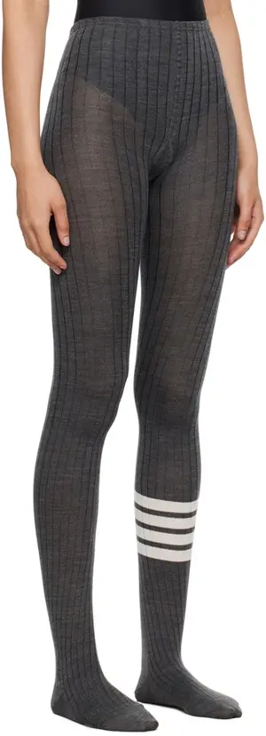 Thom Browne 4-bar Striped Ribbed Tights