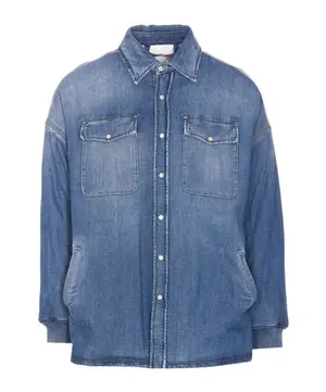 Alexander McQueen Long Sleeved Denim Shirt - Blue