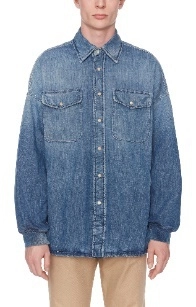 Alexander McQueen Long Sleeved Denim Shirt - Blue