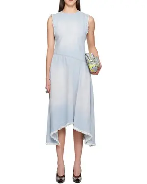 Acne Studios Sleeveless Asymmetric Hem Dress - White