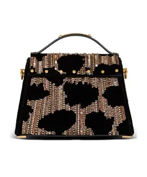 Balmain Embellished Velvet B-buzz Dynasty Bag