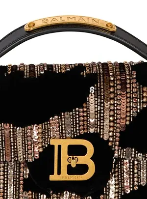 Balmain Embellished Velvet B-buzz Dynasty Bag