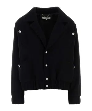 Alessandra Rich Tweed Boucle Oversized Bomber Jacket