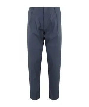 DONDUP Slim Cropped Pants With Pleats - Dark Blue
