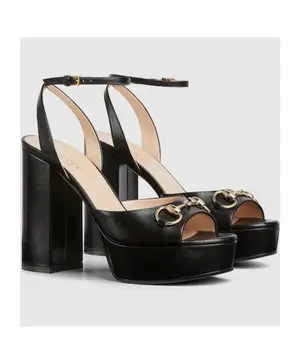 Gucci Horsebit Platform Sandals - Black
