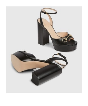 Gucci Horsebit Platform Sandals - Black