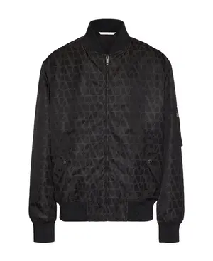 Valentino Garavani Toile Iconographe Zip-up Bomber Jacket