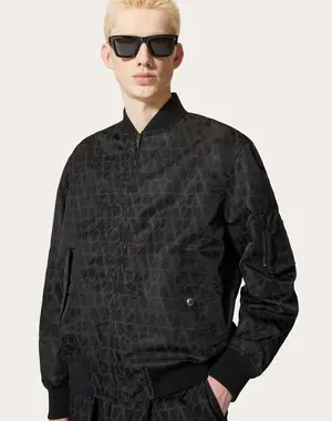 Valentino Garavani Toile Iconographe Zip-up Bomber Jacket