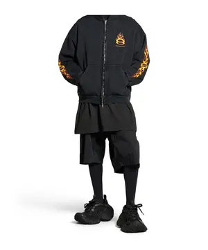 Balenciaga Burning Unity Logo Zipped Hoodie